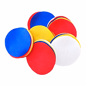 Playfully Ever After Blue, Red, White & Yellow Craft Felt Circles (3 Inch - 30pc)