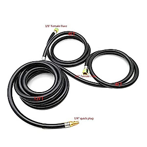 MENSI 16 Feet Y Splitter RV Propane Extension Hose for Two Outdoor Gas Grill to Hook Up RV 1/4" Quick Connect Adapter
