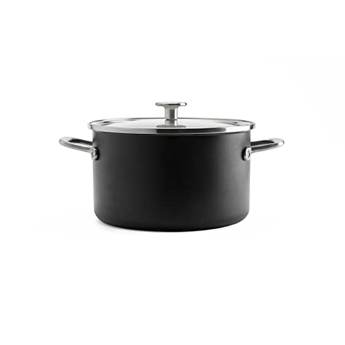 KitchenAid Steel Core Enamel 20 cm/3.7 Litre Casserole with Lid, German Engineered Enamel, Induction, Oven Safe, Matte Black