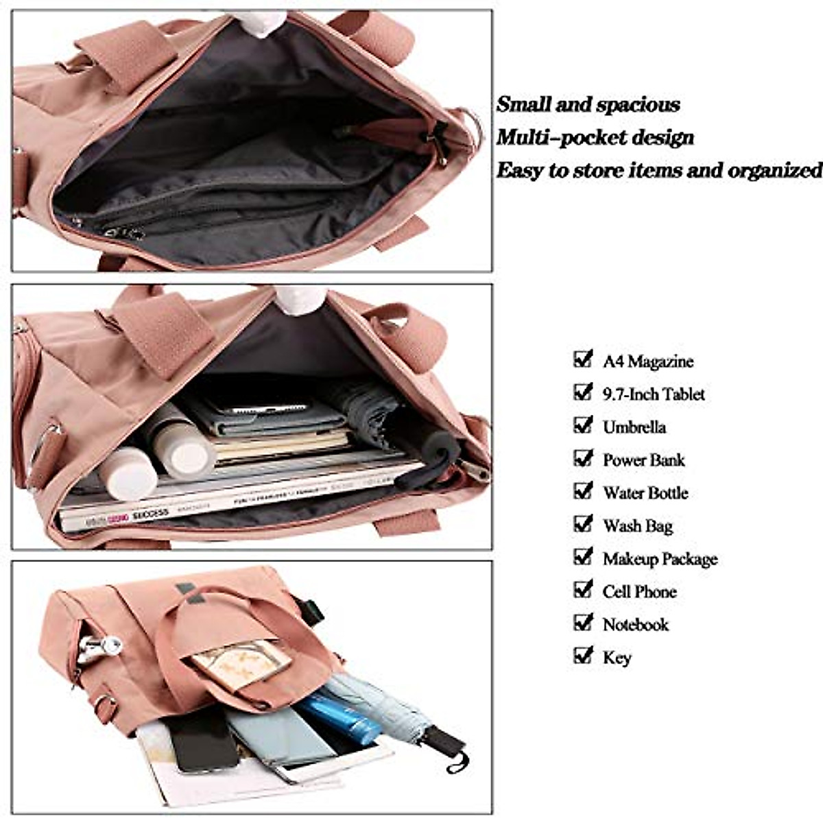 Scioltoo Satchel Handbags for Women,Cute Ladies Shoulder Cross Body Purses with Lots of Pockets Mult-Pockets Hobo Sturdy and Lightweight Satchel Khaki