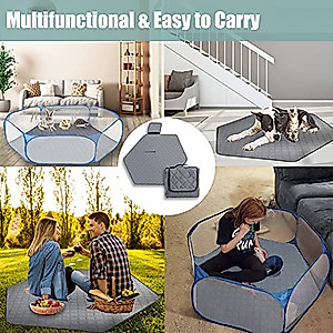 Zhilishu Hexagon Washable Liner for Small Animal Playpen, Portable Reusable Guinea Pig Playpen Pad Hamster Cage Pee Pad Super Absorbent Indoor Waterproof Anti-Slip for Rabbit Bunny (Grey)