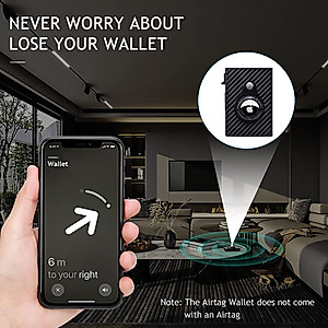 ZOVYRON Airtag Wallet Men Smart Wallet Slim Minimalist RFID Front Pocket Wallet with Airtag Holder Metal Money Card Holder Mens Gifts