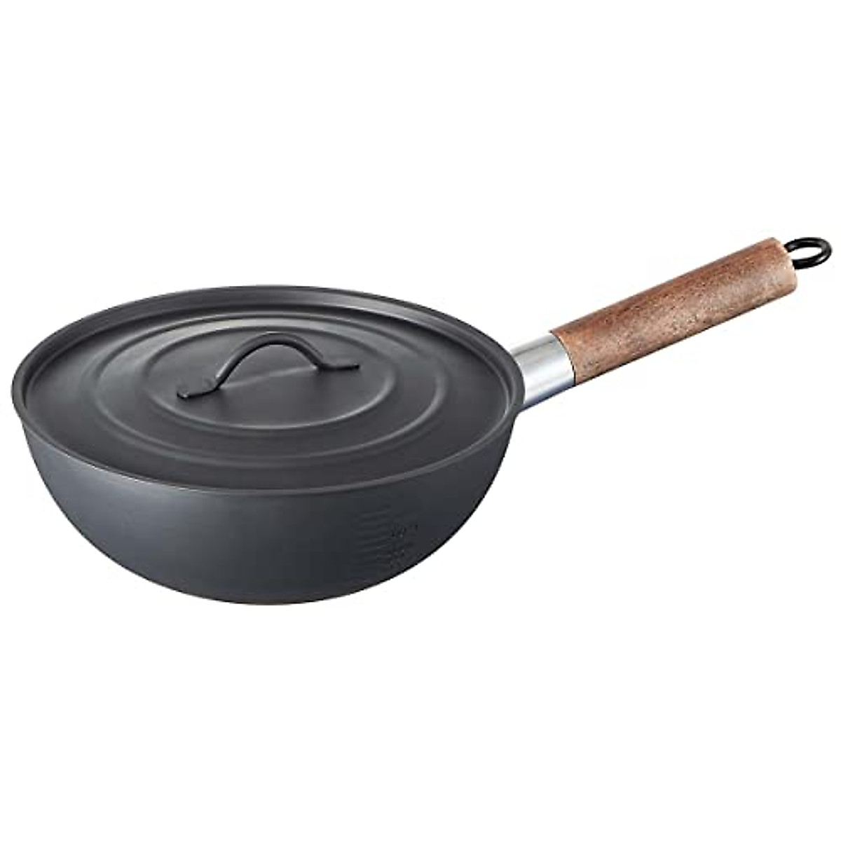 Skater IRCN1-A Outdoor Use, Removable Handle, Wok, 9.1 inches (23 cm), Lid with Storage Bag, No Seasoning Required, No Empty Boning, Camping Frying Pan, From Kanji