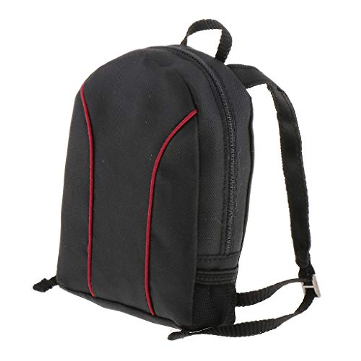 Yiju 1/6 Scale Laptop Bag Backpack Ornament for 12" Male Action Figure, Black with Red, 7.5x5.5cm