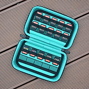 Jun Xuan Game Card Storage Case for Nintendo Switch Cartridges - Holds 40 Games - Black/Grey