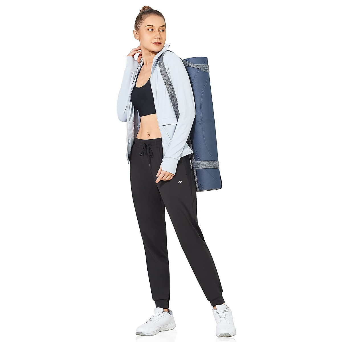 ALLZERO Women's Track Pants Casual Lounge Joggers Pants with Pockets Soft Sweatpants for Athletic,Running,Workout Black XL