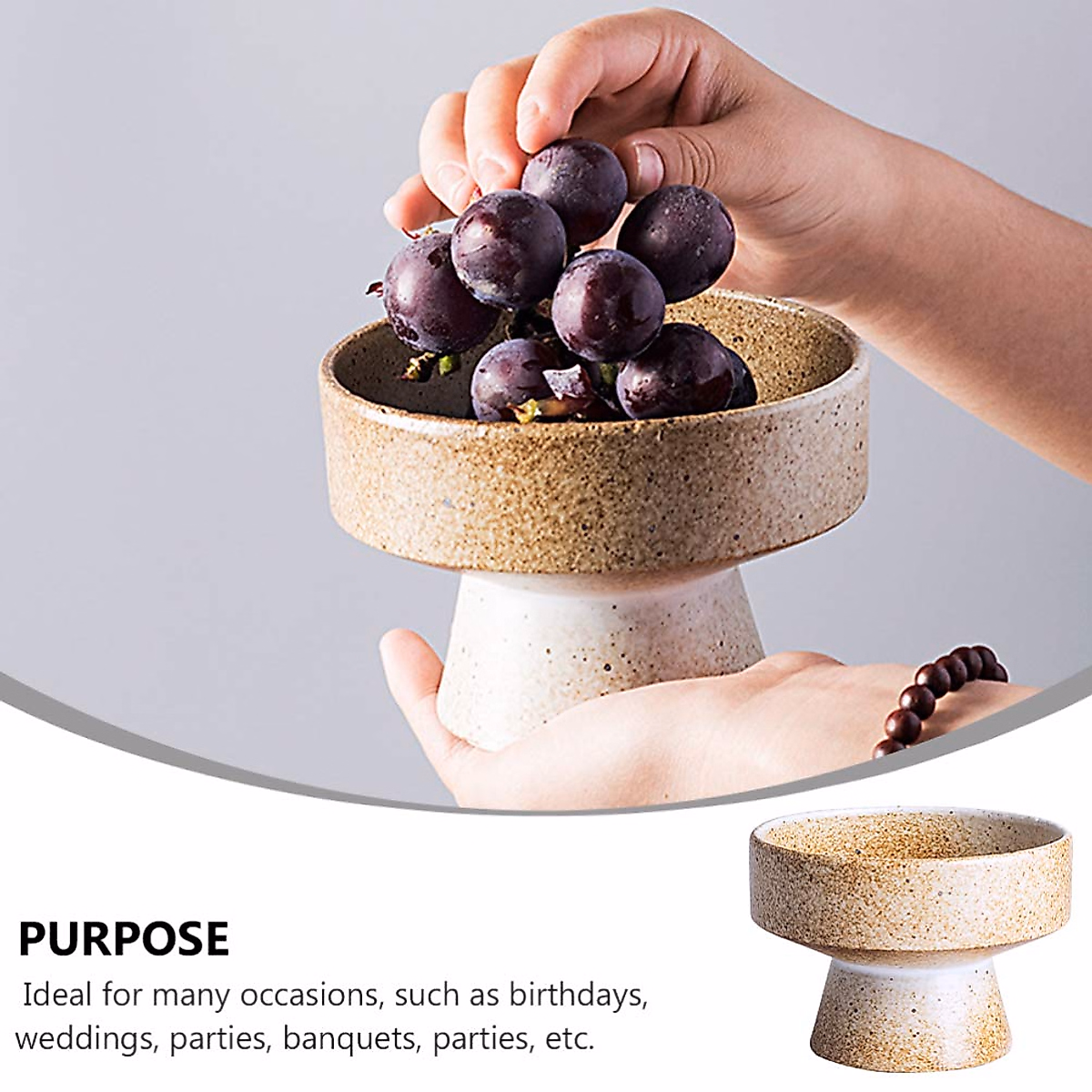 Cabilock 1pc Fruit Tray Cake Serving Stand Centerpiece Bowl Salad Fruit Bowl Cake Serving Platter Chip Bowl Cupcake Display Stand Storage Tray for Snack Fruit Ceramics Porcelain Plate Candy