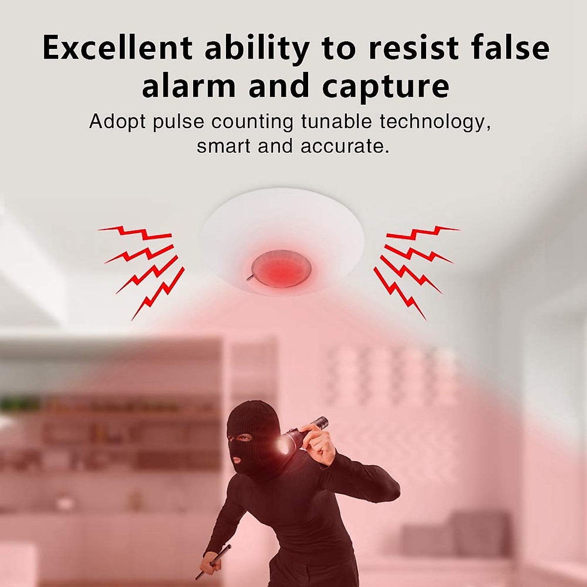 Sonew Pir Motion Sensor, 12V Wired Indoor Top Ceiling Mounted 360 Degree Passive PIR Infrared Motion Detection Sensor Alarm, Low Noise, High Sensitivity, Anti-EMI Binary Pyroelectric Sensors