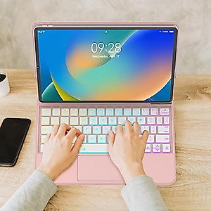 iPad Air 11-inch Generation Keyboard Case Smart Magnetic Folio Keyboard Cover with 7 colors Backlit Multi-Touch Trackpad, for (M2) 2024 / iPad Pro 11 inch (4th/3rd/2nd/1st Gen) / iPad Air 5th 4th Gen