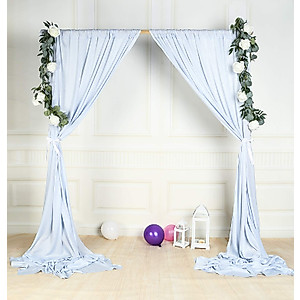 SHERWAY 9.6 Feet x 10 Feet Light Blue Silky Soft Curtain Wedding Backdrop Drapes, Slightly Shiny Satiny Window Curtains for Party Ceremony Decoration