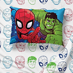 Jay Franco Marvel Super Hero Adventures Avengers Heroes Amigos 4 Piece Toddler Bed Set – Super Soft Microfiber Bed Set – Bedding Features Captain America, Hulk, Iron Man, & Spiderman
