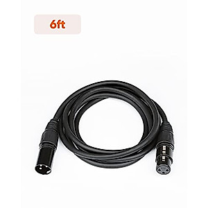 CableCreation XLR Microphone Cable, 6 FT XLR Male to XLR Female Balanced 3 PIN Mic Cables, Black
