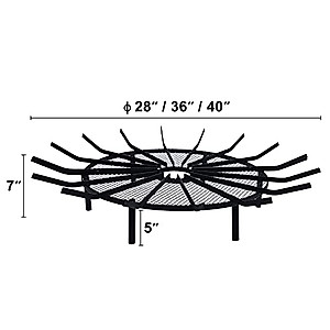 Fire Pit Grate, Woueniut 28" Portable Outdoor Wheel Wood Burning Pit Bonfire Pit Firewood Grate for Cooking Camping Heating Backyard Fireplace Patio