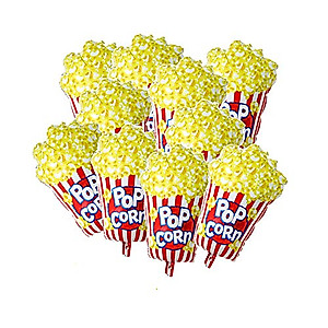 26 x 17 inch Popcorn Party Balloons Movie Popcorn Balloon Foil Party Balloon mylar balloon Movie Night Themed Party Decoration Balloons,10 pcs