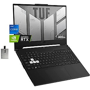 ASUS 2022 TUF F15 15.6" WQHD 144Hz Gaming Laptop, Intel 12th Core i7-12650H, 16GB DDR5 RAM, 1TB PCIe SSD, NVIDIA GeForce RTX 3050 Graphics, Backlit Keyboard, Win 11, Black, 32GB USB Card
