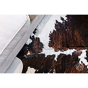 Genuine Tricolor Cowhide Rug Approx. 6 x 7-8 ft. 180 x 220 cm