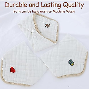 YVMVDV 3 Pack Muslin Baby Bibs, 100% Cotton Baby Bandana Drool Bibs for Boys Girls, Baby Bibs for Teething and Drooling