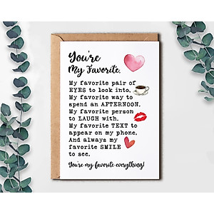 You're My Favorite Everything Card For Friend And Sister - Funny Birthday Card For Best Friend - Unique Birthday Gift - Valentines Day Card