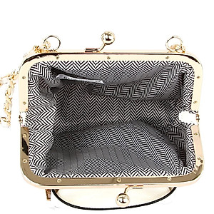 Trendeology Moto Jacket Design Bike Vegan Leather Fringed Saddle Bag Fashion Backpack Purse (Crossbody - White/Gold Chain)