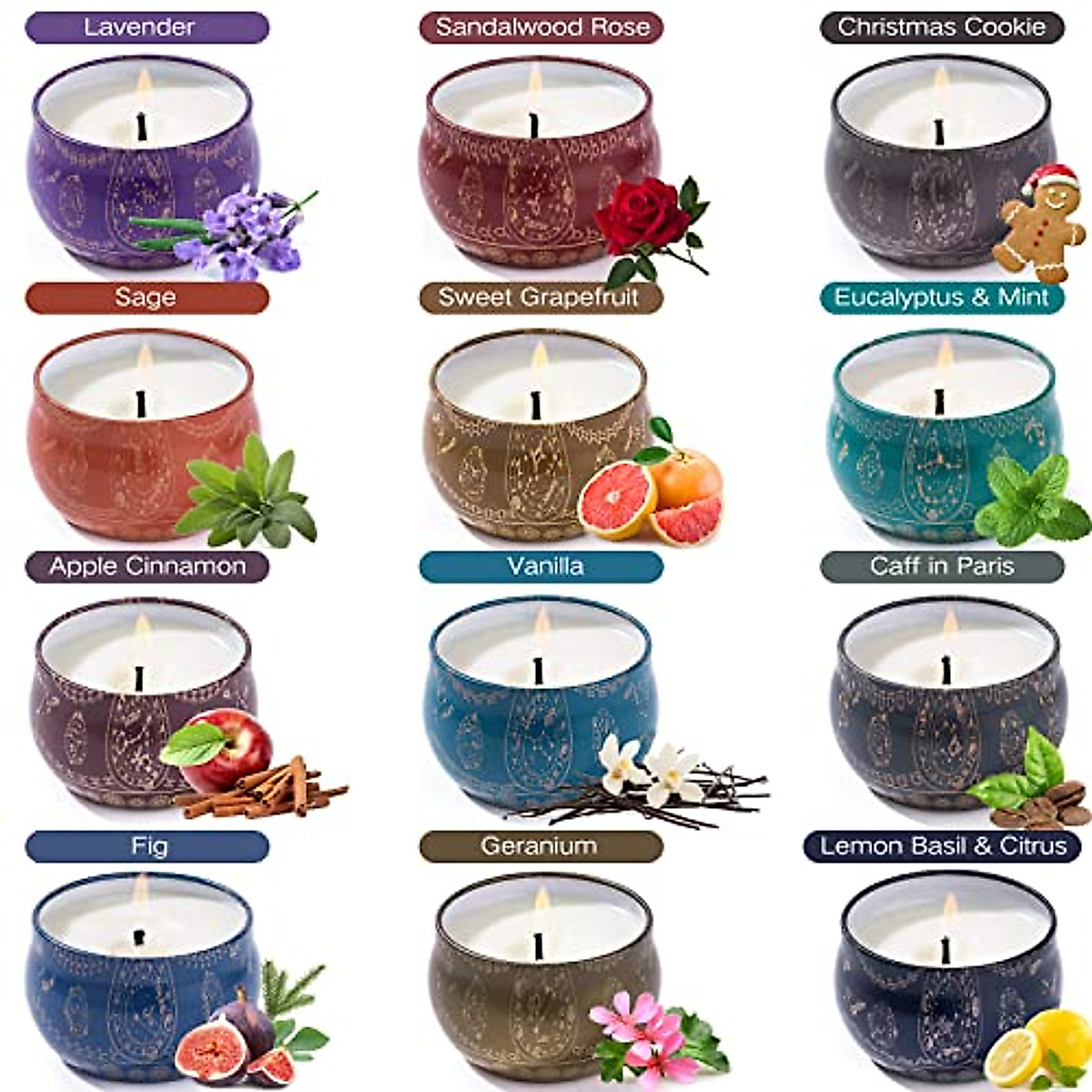 12 Constellations Scented Candles Gifts for Women, Soy Wax Candles for Home Scented, Strong Fragrance, 2.5oz Portable Travel Tin Jar Candles, Birthday Valentine's Day Gift for BFF Women Her Sister