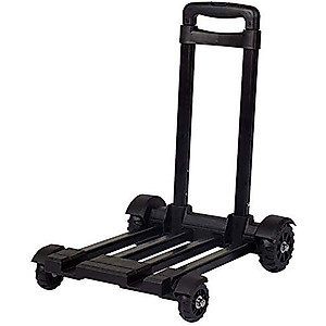 JF-XUAN Cart Foldable Trailer, Black Luggage Trolley Warehouse Truck