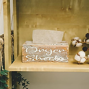 Thee Glamour Home Farmhouse Rustic Dryer Sheet Holder - Laundry Room Organization - Dryer Sheet Dispenser - Laundry Dryer Sheet Holder - Dryer Sheet Storage