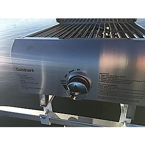 CUISINART Grill Modified for Pontoon Boat with Arnall's Stainless Grill Bracket Set + Chef Professional Featuring Full Stainless-Steel Construction