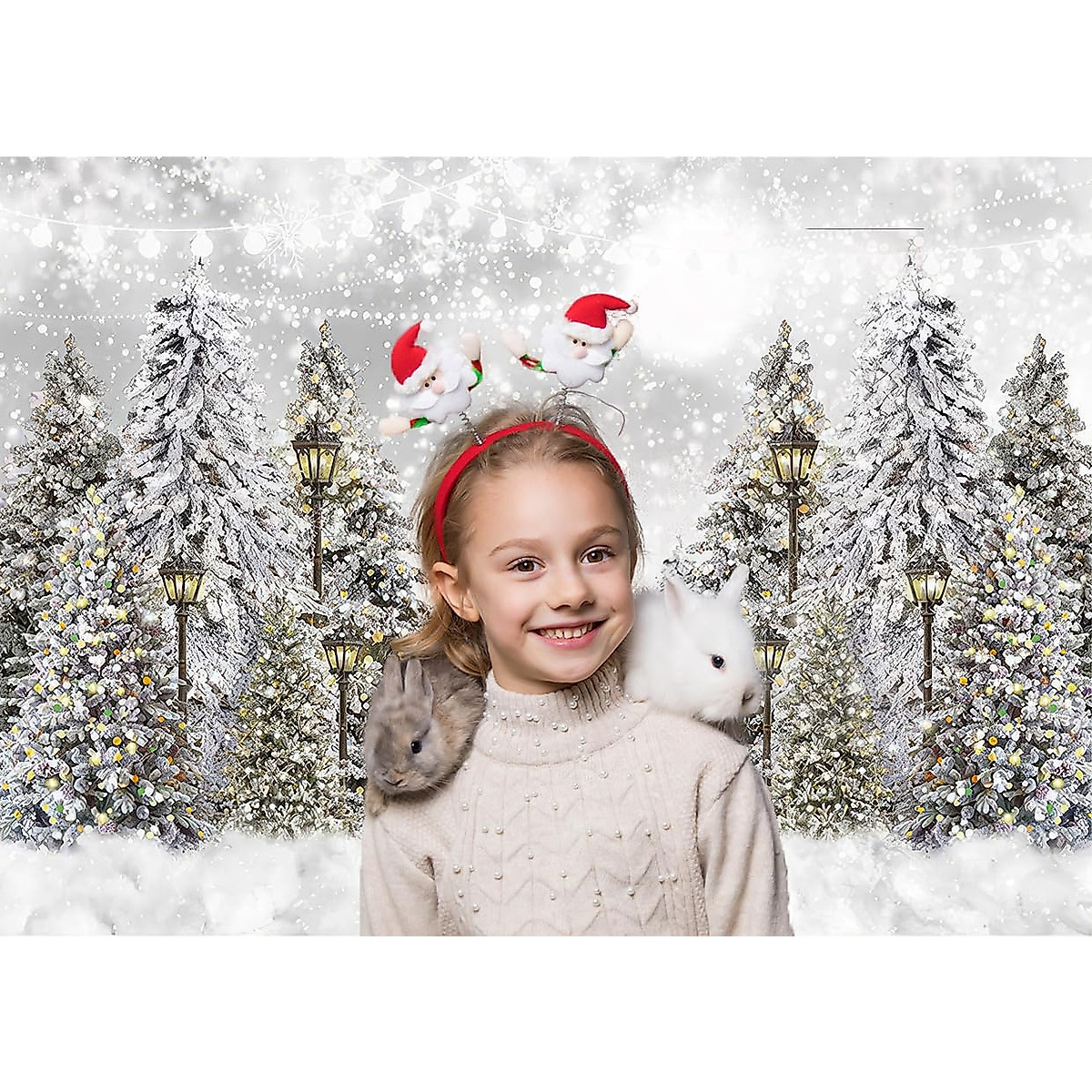 Alltten Winter Backdrop Winter Wonderland Backdrops Christmas Party Photo Banner 7x5ft F100
