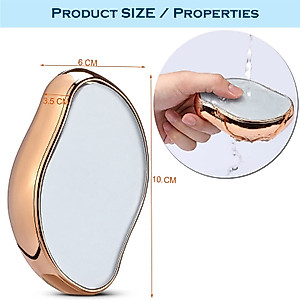 Dormencir Crystal Hair Eraser, Crystal Hair Eraser, Painless Exfoliating Magic Crystal Hair Remover, Quick & Easy Hair Removal Tool for Men & Women Arms Legs Back, Gold