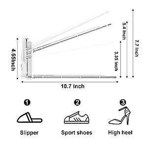 CiBiZi Adjustable Shoe Slots Organizers Clear Shoe Space Saver Shoe Stacker Shoe Rack Holder Oraganizers for Closet Cabinet Storage Clear 20PACK