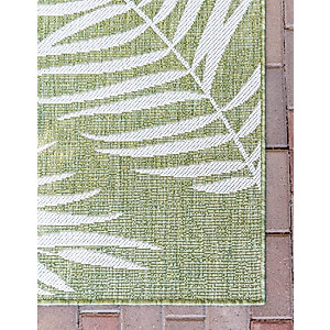 Unique Loom Outdoor Botanical Collection Area Rug - Palm (9' x 12' Rectangle, Green/ Ivory)