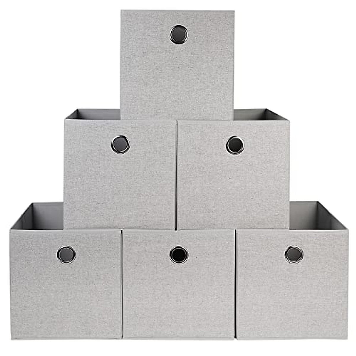 BOMKEE Closet Organizers and Storage Bins, Collapsible Drawers Organizer Foldable Storage Cubes Storage Baskets for Home Bedroom Office Closet (Set of 6, 12*12*12inch)