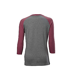 EvoShield Women's Standard Poly/Cotton Mid Sleeve Shirt, Charcoal/Maroon Heather, L
