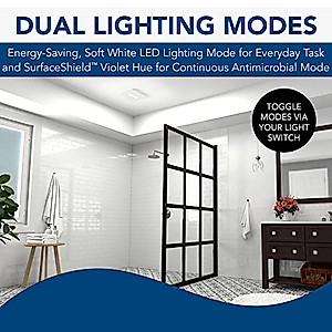Broan-NuTone AR110LKVV SurfaceShield Vital Vio Powered Exhaust Vent LED White Light & Violet Light, 110 CFM, White