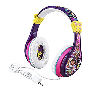 eKids Disney Encanto Headphones for Kids, Wired Headphones for School, Home or Travel, Tangle Free Toddler Headphones with Volume Control, 3.5mm Jack, Includes Headphone Splitter