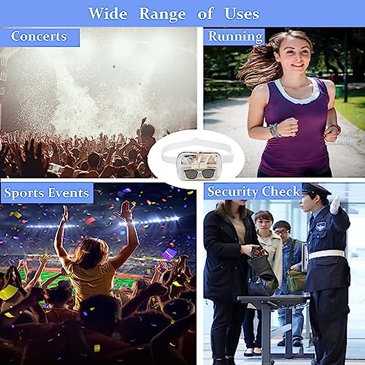 Clear Belt Bag Fanny Pack Stadium Approved for Women Men with Adjustable Strap,Crossbody Clear Waist Bag Pouch for Concerts Hiking Running White