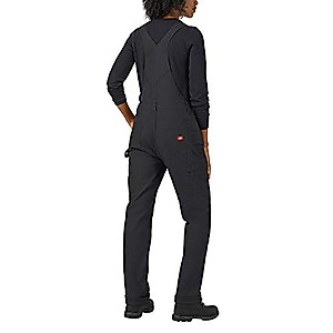 Dickies Women's Duck Double Front Bib Overalls, Rinsed Black, S