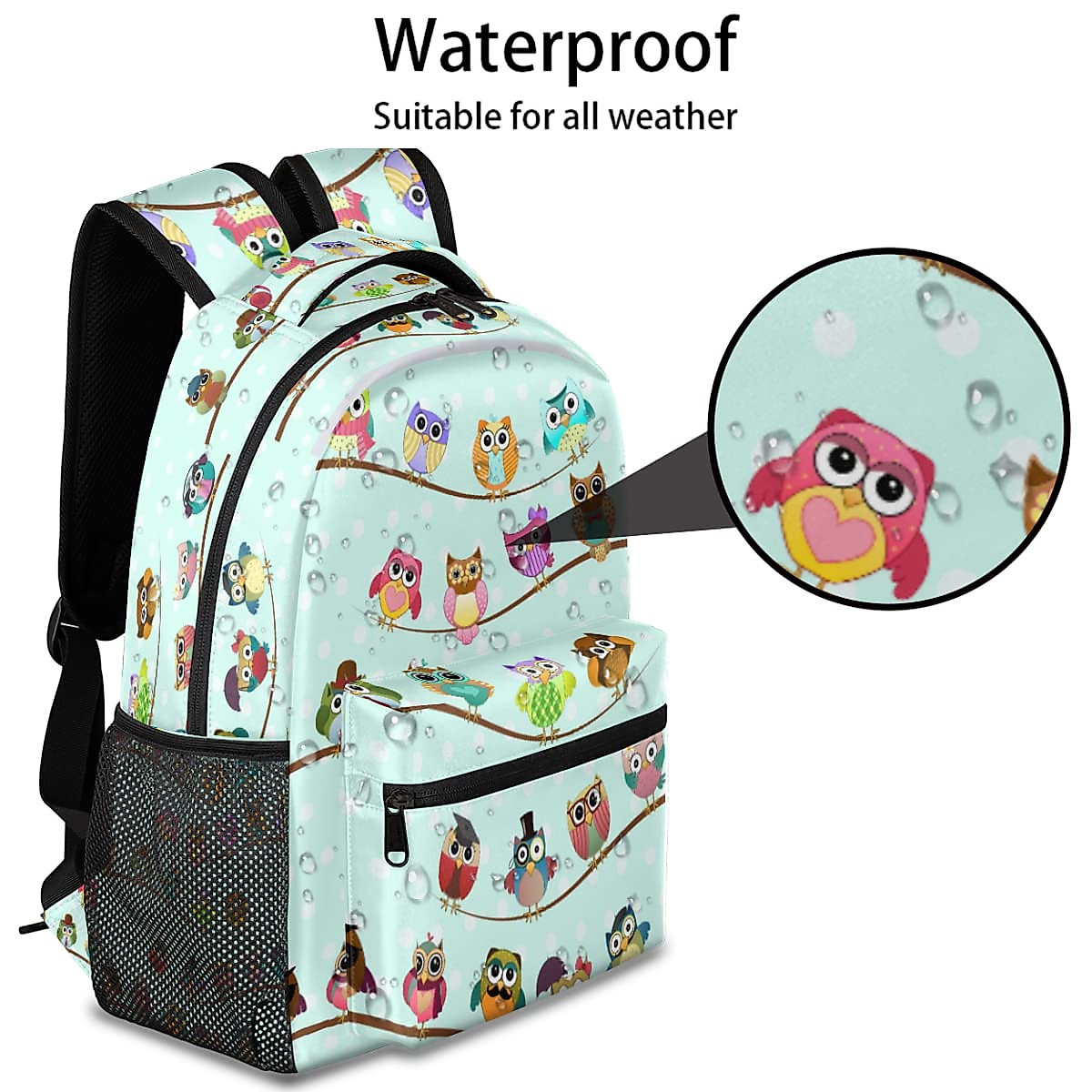 Owl Kids Backpack for Boys Girls, Cute Animal Lightweight School Backpack Bookbags Elementary Toddler School Bags 14 inch Laptop Backpacks Casual Daypack