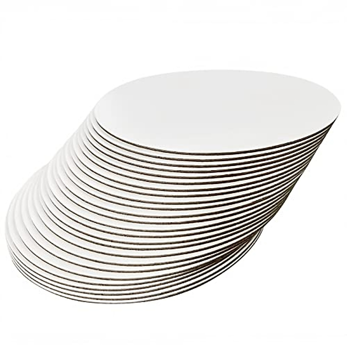 CHERRY 25-Pack 10 inch Sturdy Round Cake Boards, White Cardboard Cake Circles plate Scalloped Base,Pack of 25