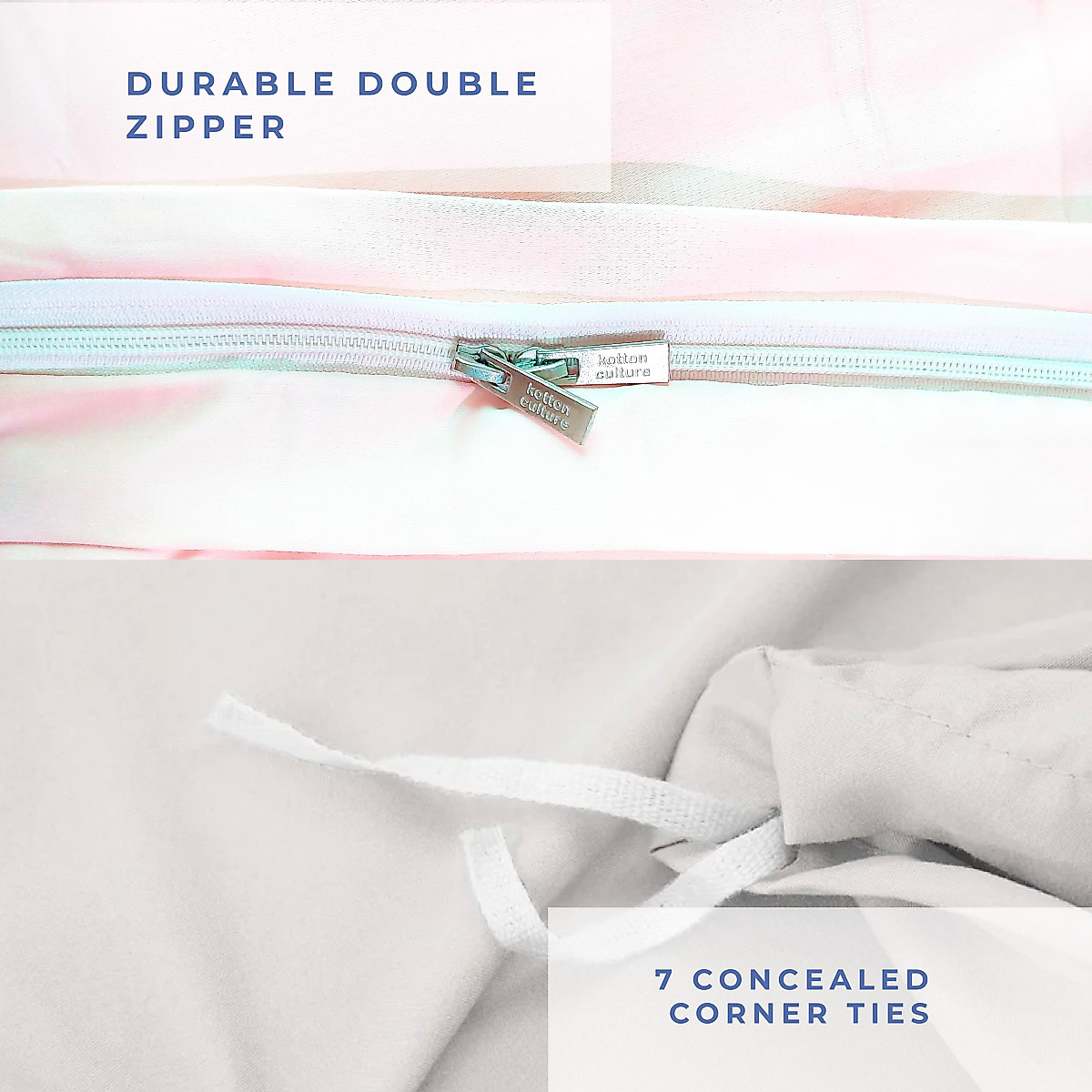 Kotton Culture Pinch Pleated Duvet Cover 3 Piece - 1200 TC 100% Egyptian Cotton Breathable All Season Comforter Cover with Zipper & Corner Ties Soft (White, Oversized King)