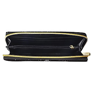 Freewander Women Cute Long Purse Moneybag Card Cash Coin Holder Zipper Around Wallet, Cow and Sunflower Print