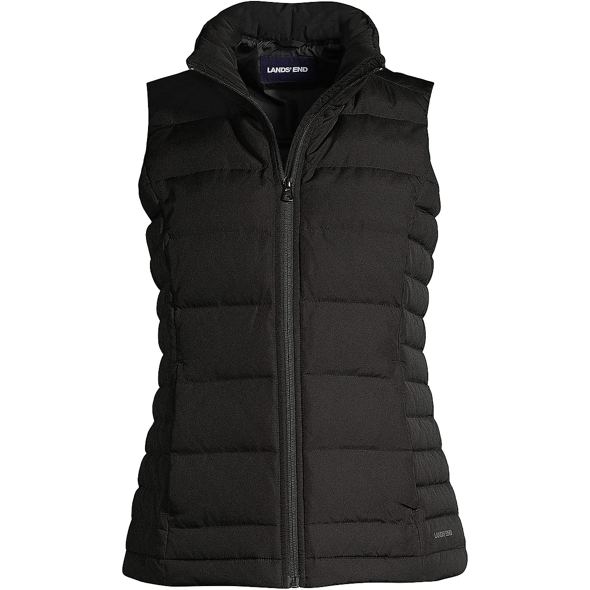 Lands' End Womens Puffer Down Vest Black Regular X-Large