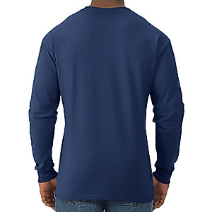 Jerzees Mens Dri-Power Long Sleeve T-Shirt T Shirt, Navy, Large US