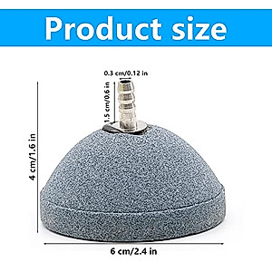 BLLREMIPSUR 2 Inch Air Stone Aquarium Bubble Diffuser, Hemisphere Shaped Airstones Oxygen Stone for Fish Tank, Pump and Hydroponics, Fits for 0.157 Inch / 4 mm Inner Dia Tube