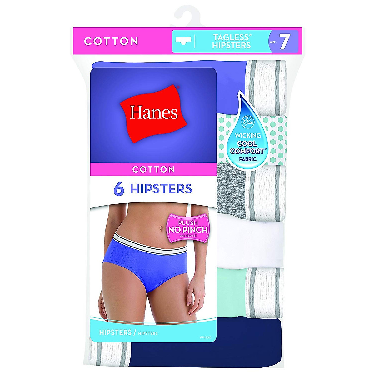 Hanes Womens Pack, Soft Cotton Hipsters, Underwear (Colors May Vary) Hipster-panties, Fashion Color Mix 2, 5 US