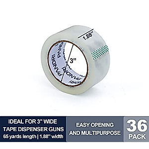 PANDRI Clear Packing Tape, 36 Rolls Heavy Duty Packaging Tape for Shipping Packaging Moving Sealing, 1.88 inches Wide, 65 Yards Per Roll, Total 2340 Yards