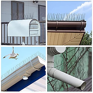 Hausse Stainless Steel Bird Spikes 10 Pack, Squirrel Small Birds Pigeons Crows and Woodpeckers Deterrent Devices Bird Repellent Spikes, Assemble Easily Covers 10 Feet for Outdoor Wall Fence