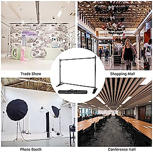 WinSpin 8' Banner Stand Step and Repeat Display Backdrop Banner Stand Adjustable Telescopic for Parties Trade Show Wall Exhibitor Photo Booth Background with Carrying Bag