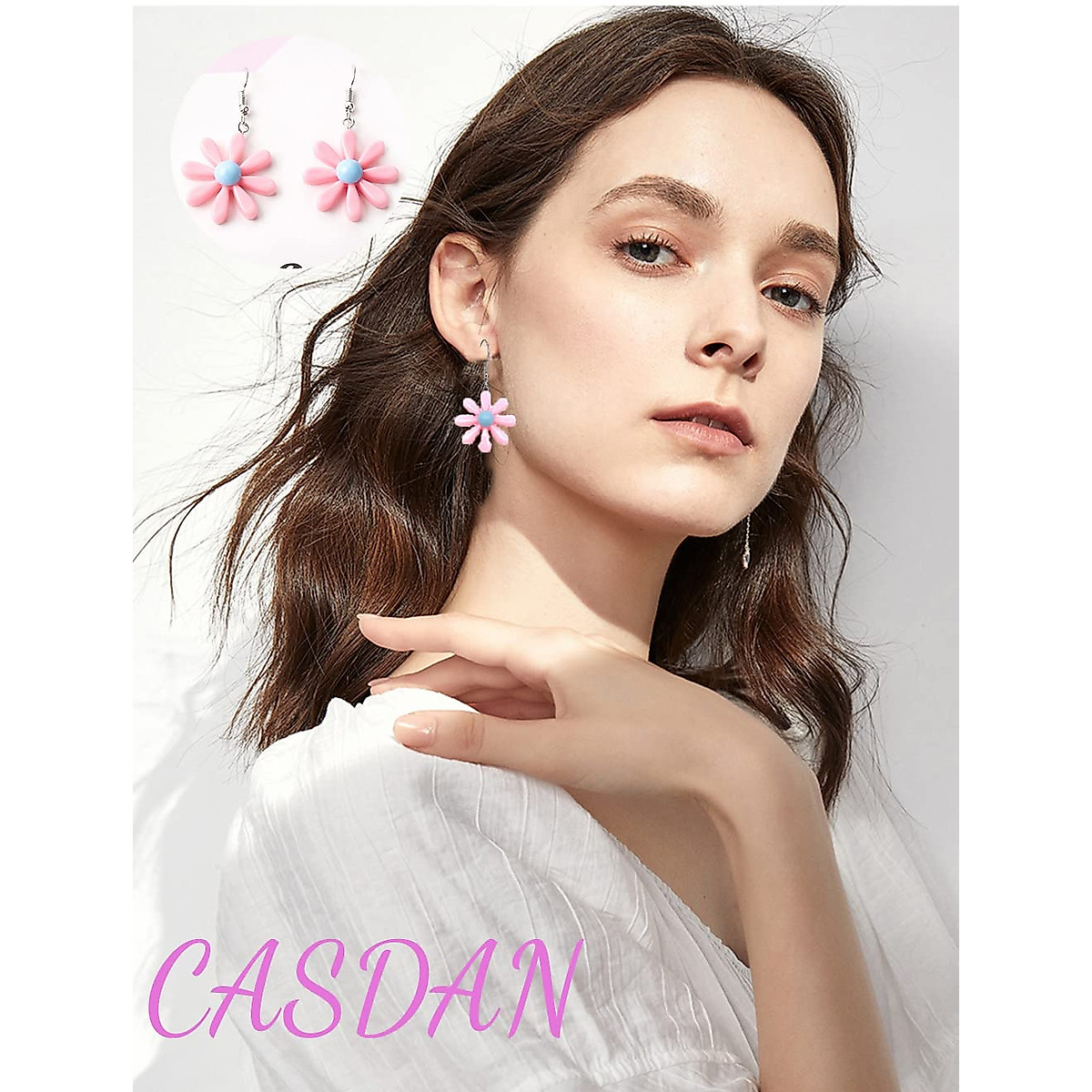 CASDAN 30 Pairs Weird Earrings Funny Earrings Gummy Bear Duck Water Bottle Fish Dinosaur Mushroom Butterfly Strawberry Dangle Earrings Set for Women