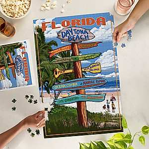 Daytona Beach, Florida, Destinations Sign (1000 Piece Puzzle, Challenging Jigsaw Puzzle for Adults, Made in USA)